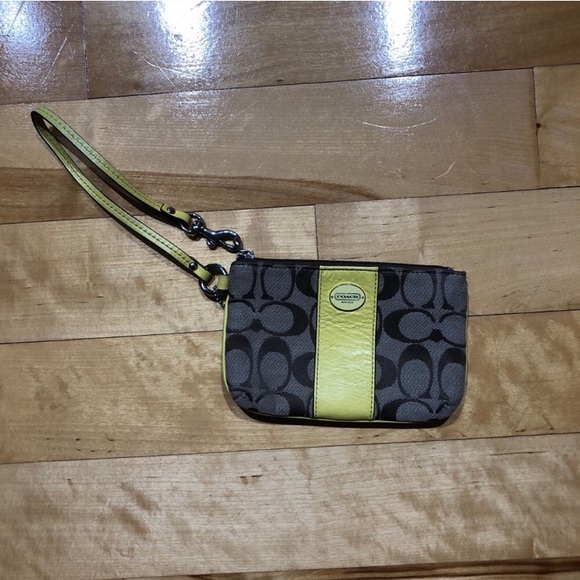 Coach | Bags | Authentic Coach Yellow Wristlet | Poshmark